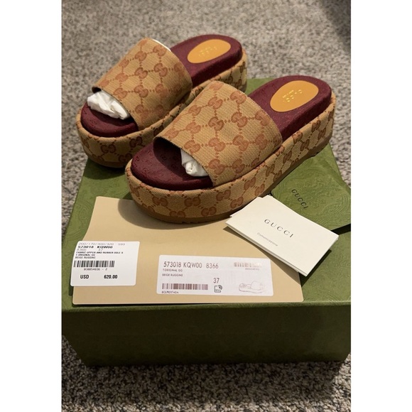 Gucci | Shoes | Gucci Platform Logo Sandals | Poshmark
